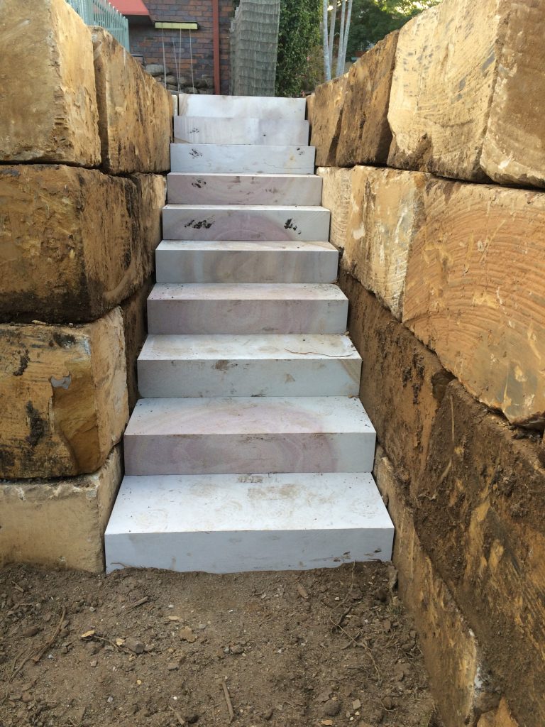 Sandstone Steps - Retain Terrain Brisbane Rock Walls